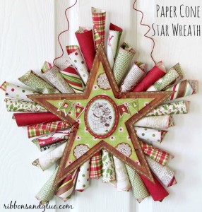 Christmas Paper Cone Star Wreath