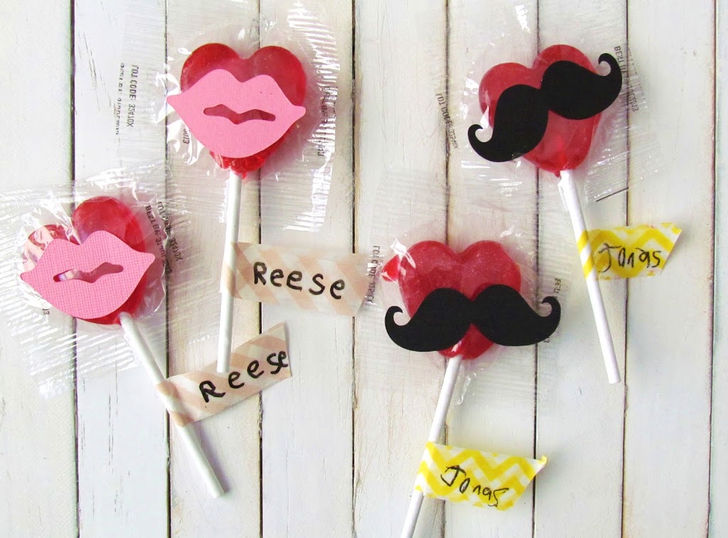 Mustaches and Lips Valentine Lollipops