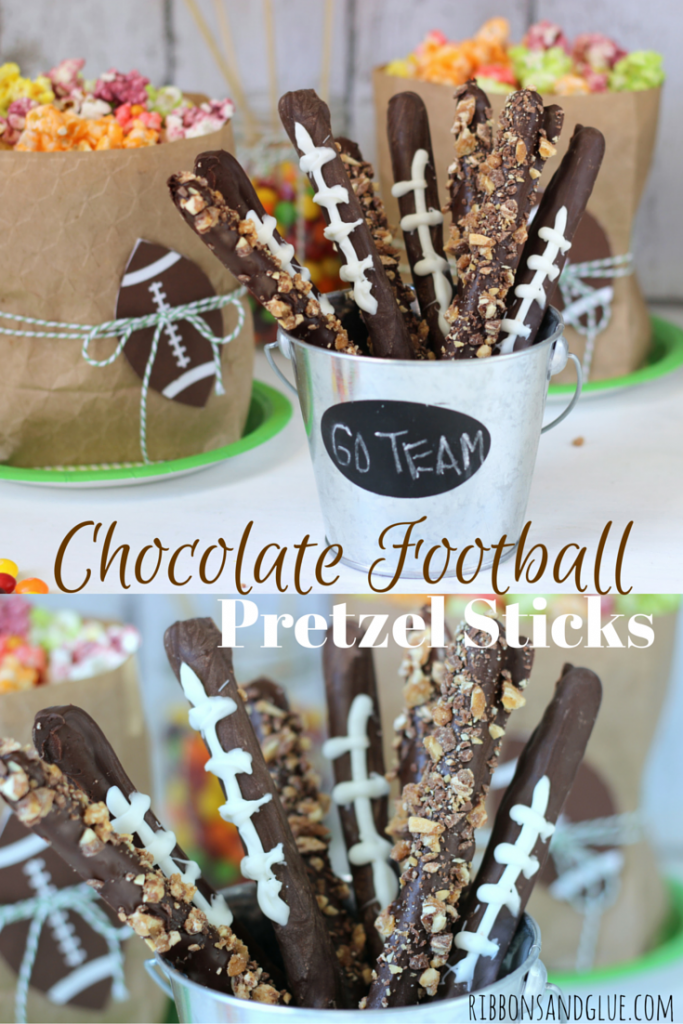Easy Chocolate Football Pretzel Sticks